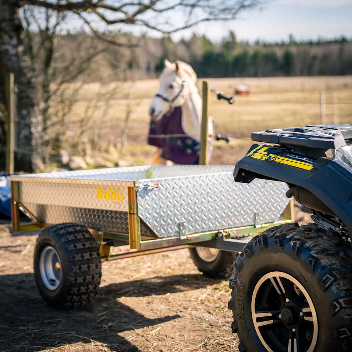 Tippvogn ATV 500 kg med galvanisert dørkplate | Kellfri